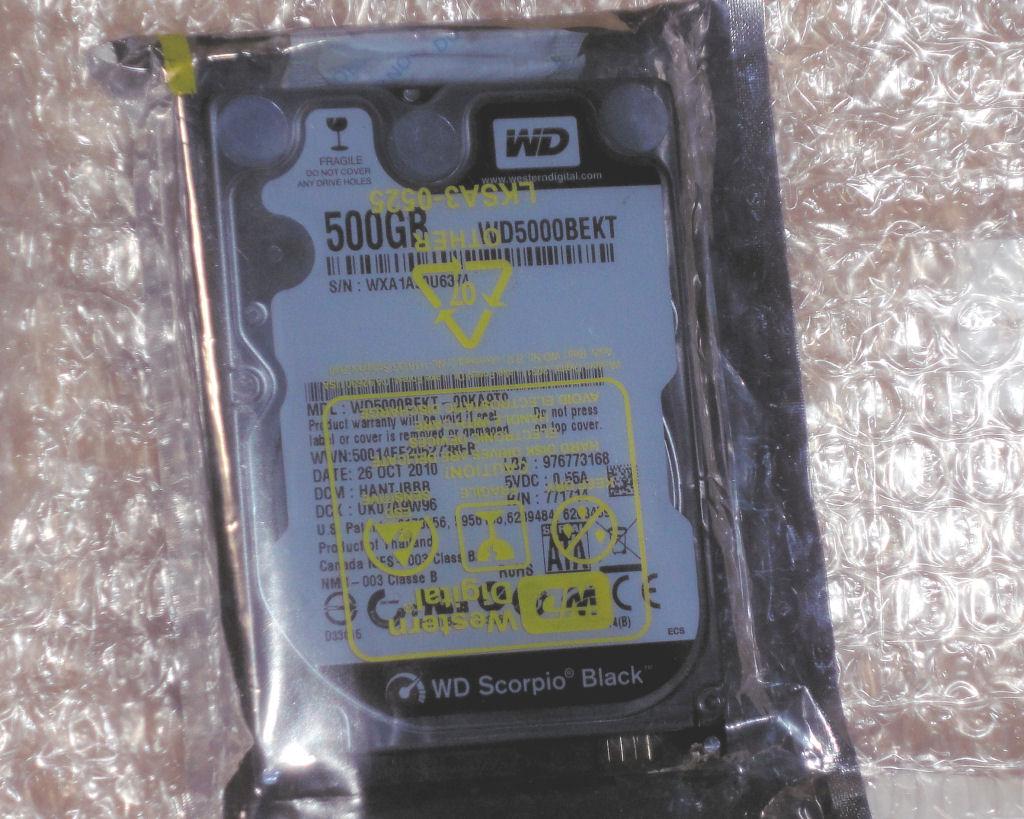 貴重な非AFT製品 - Western Digital Scorpio Black WD5000BEKTのレビュー | ジグソー | レビューメディア