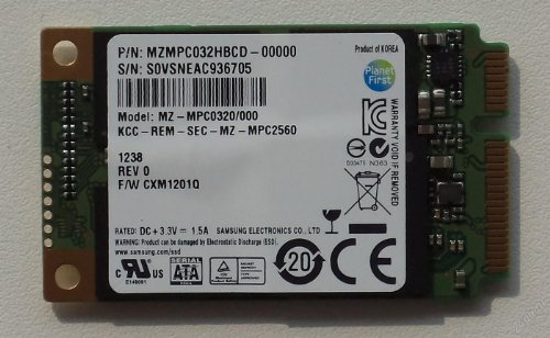 古いPCの高速化・検証用に購入 - サムソン Samsung 32GB PM830 MZMPC032 MZ-MPC0320/000 mSATA ...