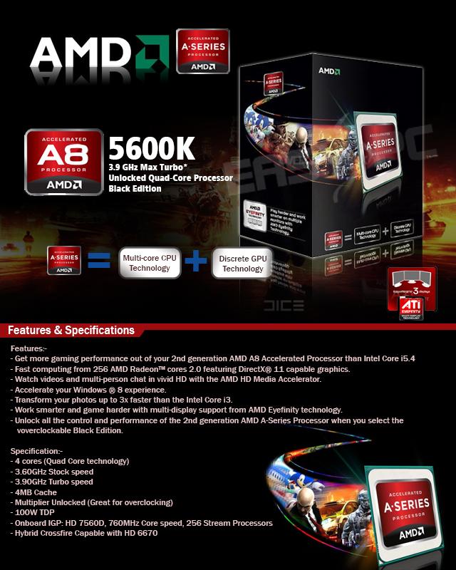 今のメイン機 - A8-5600K：Trinity 3.6GHz (3.9GHz Turbo) Socket FM2 100W Quad ...