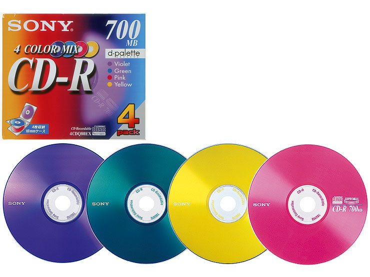 SONYのカラフルな4枚入りCD-Rです - [ソニー/SONY] CD-R 700MB 32倍速 4枚 4CDQ80EXのレビュー ...