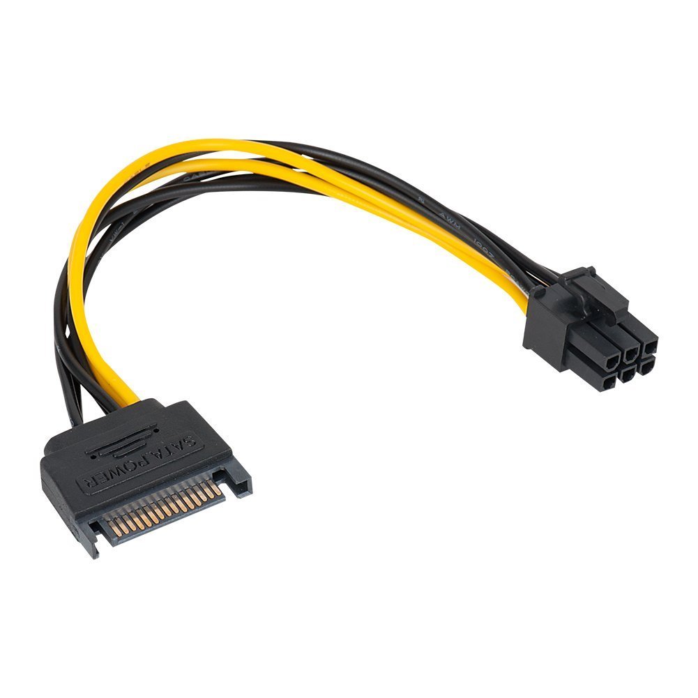 SATAコネクタをVGA 6Pin 補助電源 に変換するケーブル - SATA電源 - VGA 6Pin 補助電源 変換ケーブル グラフィック ...