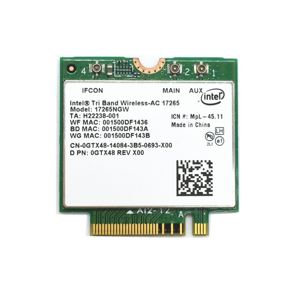 WiGig対応の無線LANカード - Intel Tri-Band Wireless-AC 17265 17265NGW 867M Dual ...